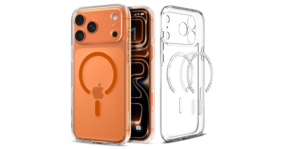 Ovitek Spigen "Ultra Hybrid Mag" za iPhone 17 Pro Max - clear orange - gizzmo...