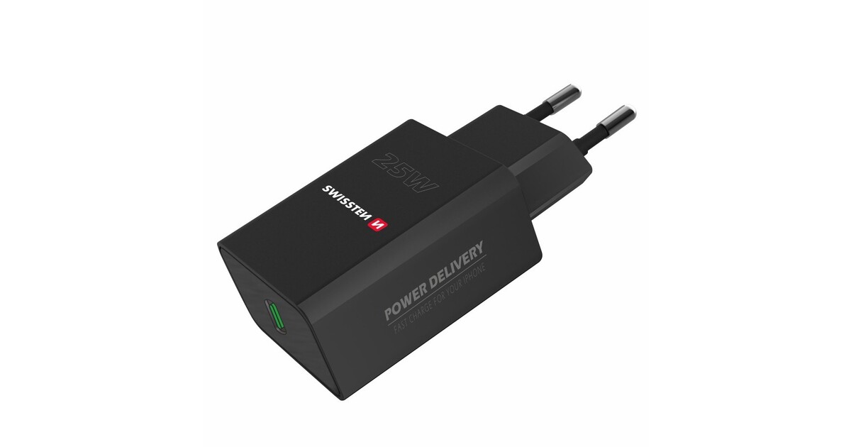 Polnilec za telefon Swissten - stenski polnilec 25W z USB-C PD polnilno ...