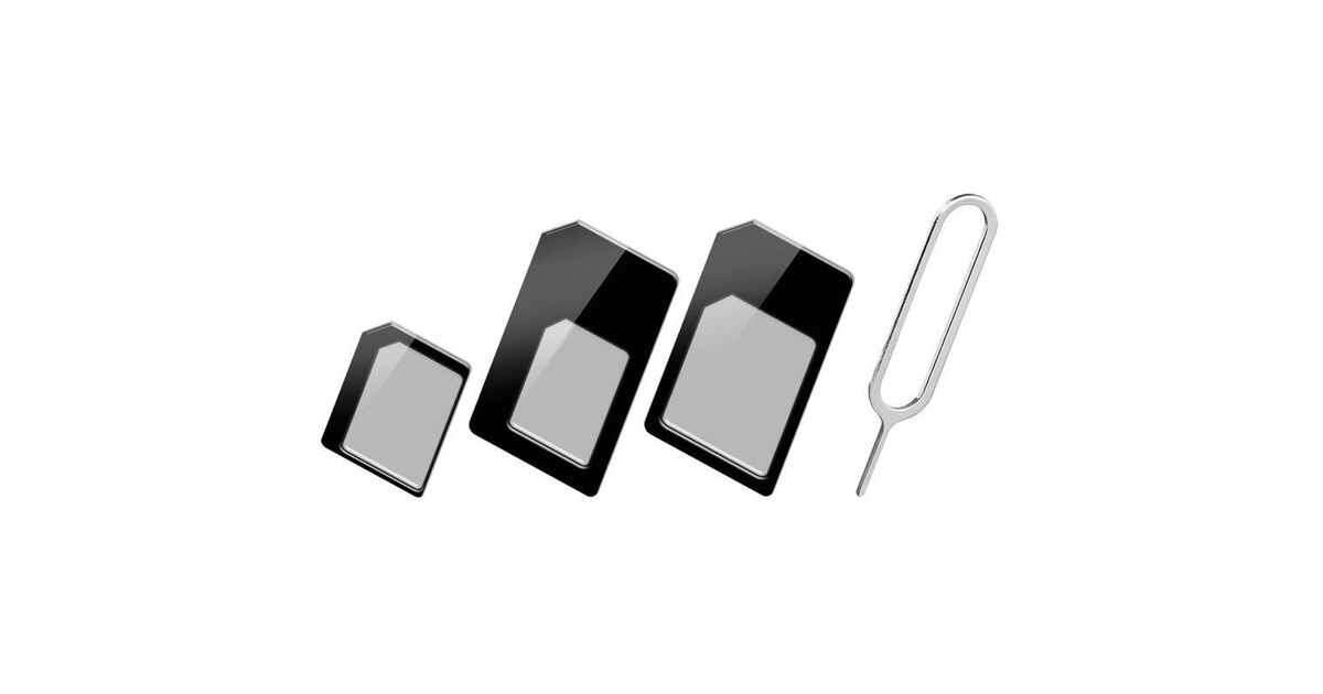 Paket SIM adapterjev in igla za odpiranje SIM reže - gizzmo.si