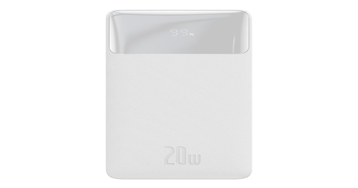 Power bank Baseus "Bipow" QC3.0 in PD3.0 20W - 30000 mAh - bel - gizzmo.si
