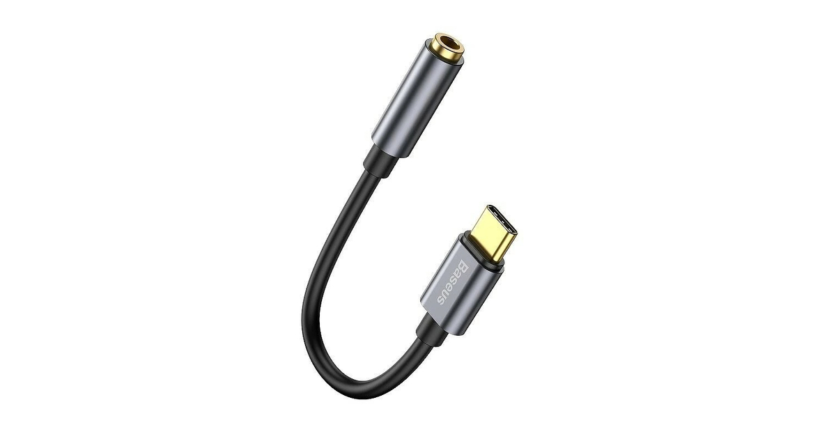 USB-C v ženski audio 3.5 mm razdelilni adapter Baseus "L54" z vgrajenim ...
