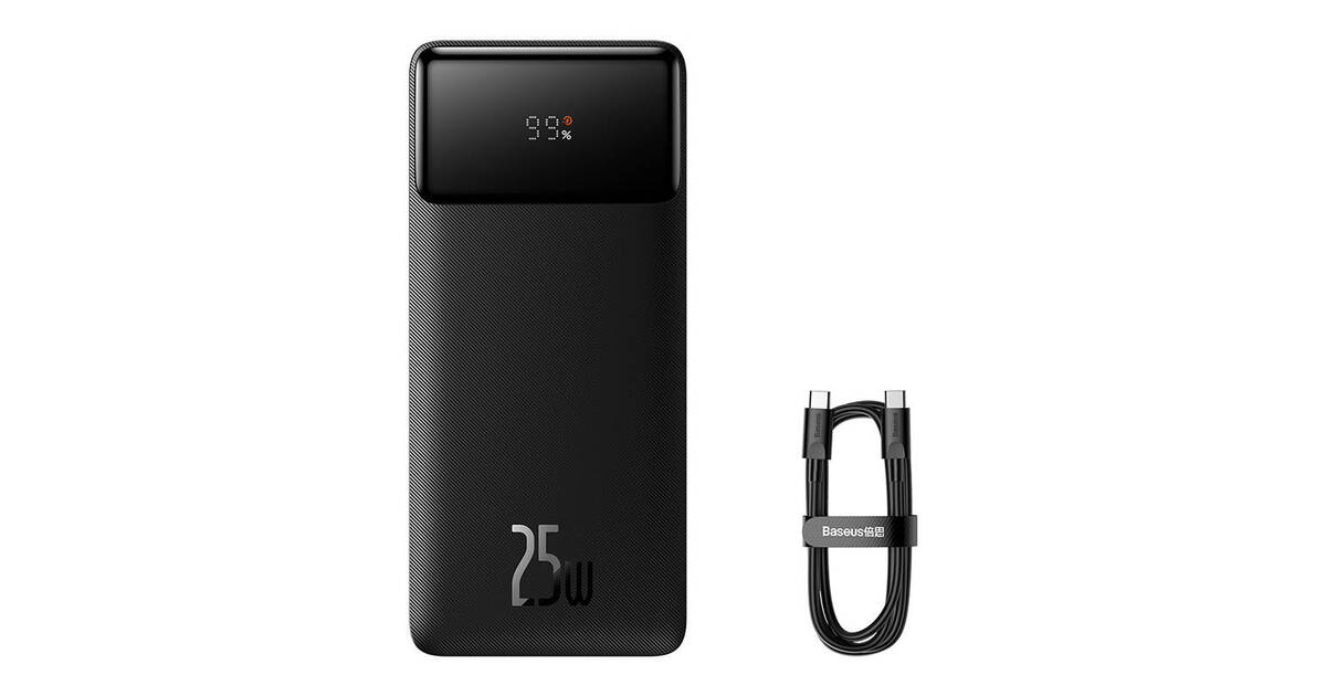 Power bank Baseus "Bipow 25W" z dvema USB in enim USB-C izhodom s ...