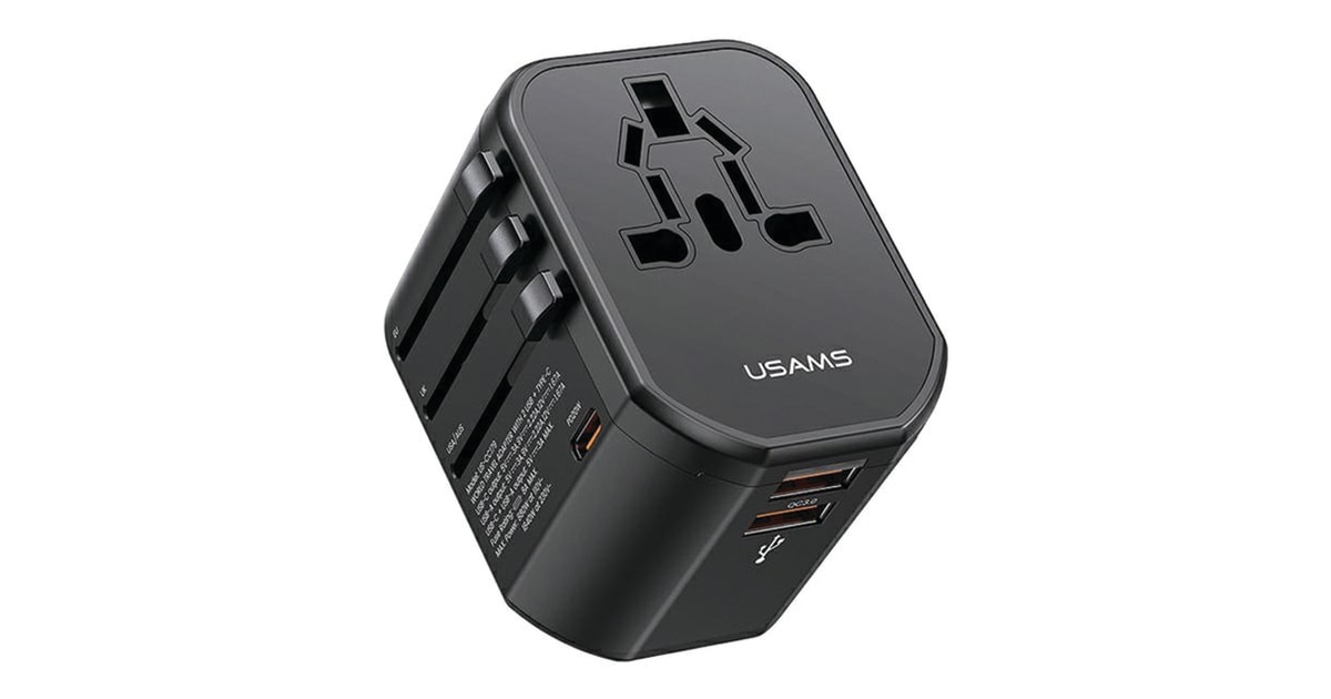 Potovalni adapter Usams "T59" 4v1 z dvema USB vhodoma in PD 20W hitrim ...