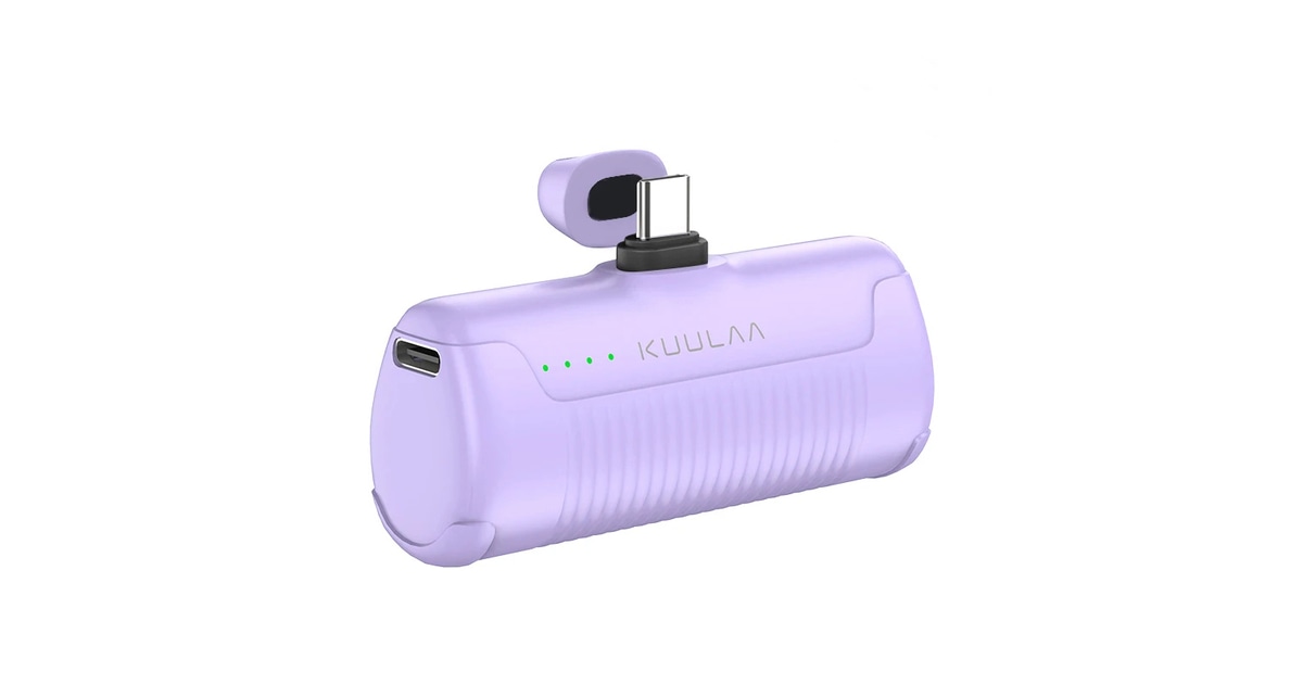 Mini power bank PocketCharge: prenosna baterija v velikosti šminke, z ...