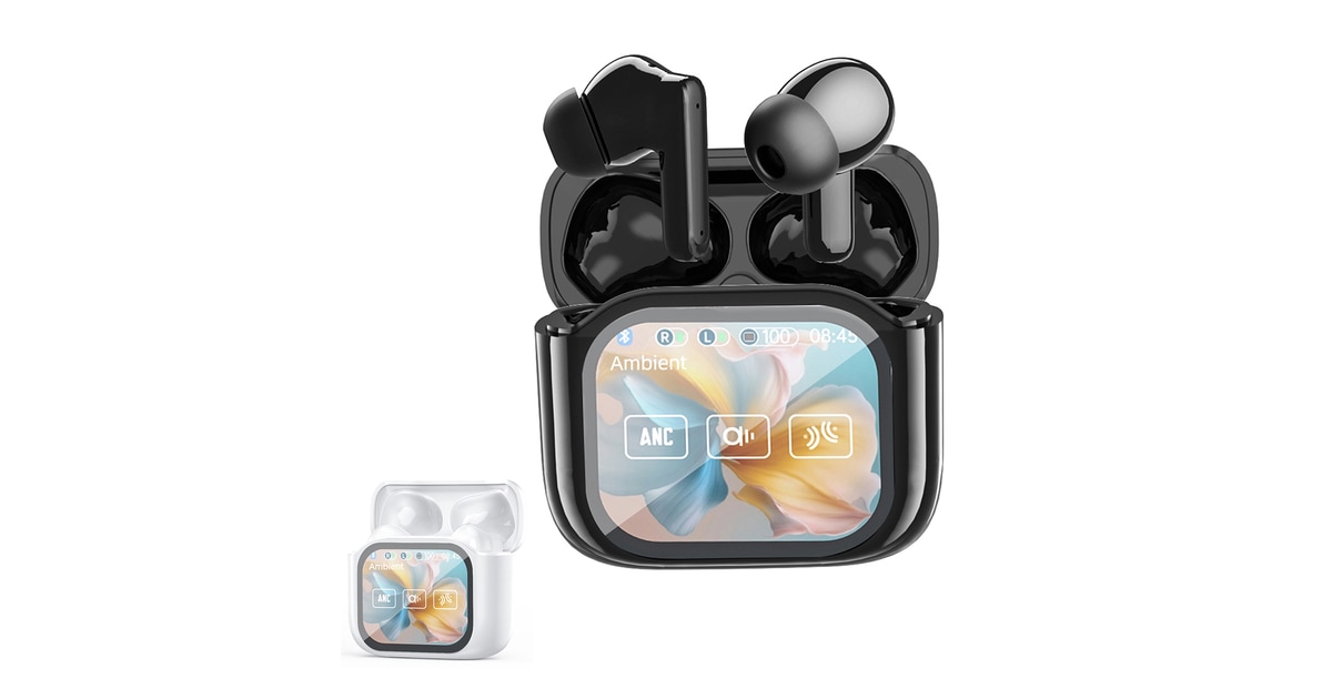 EchoX AI 5.4 - brezžične slušalke ANC + ENC z HD zaslonom na dotik, 45 ...