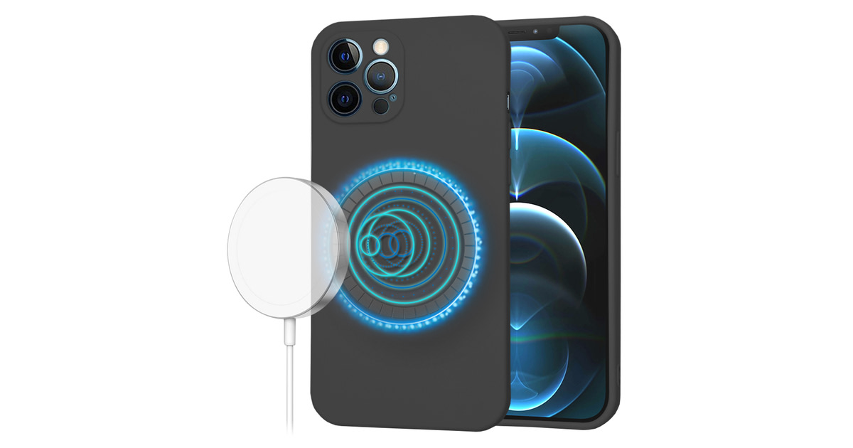Silikonski ovitek Techsuit SoftFlex MagSafe za iPhone 12 Pro Max - črn ...